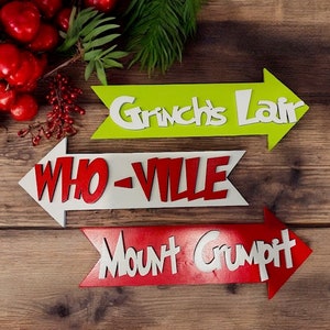 Who-ville Mount Crumpit Grinch Lair Wood Sign Stocking Sign, Laser Cut ...