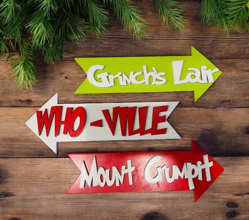 Who-ville Mount Crumpit Grinch Lair Wood Sign Stocking Sign, Laser Cut ...