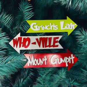 Who-ville Mount Crumpit Grinch Lair Wood Sign Stocking Sign, Laser Cut ...