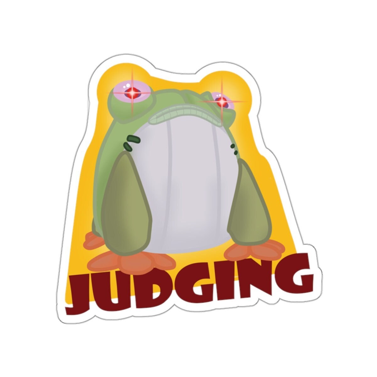 Judging Frogbert Plushie Kiss-cut Sticker | Cozy Gamer Girl PC, Laptop ...
