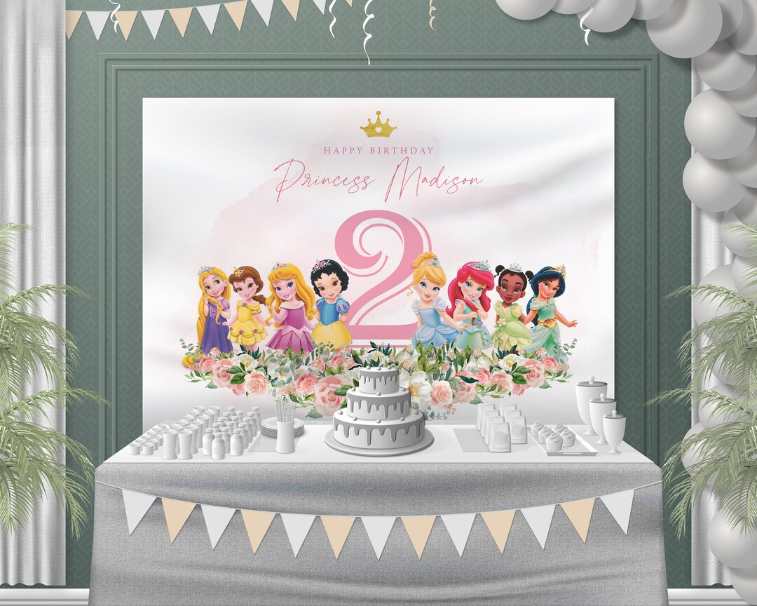 Little Princess Birthday Backdrop, Personalized Gift Party Banner ...