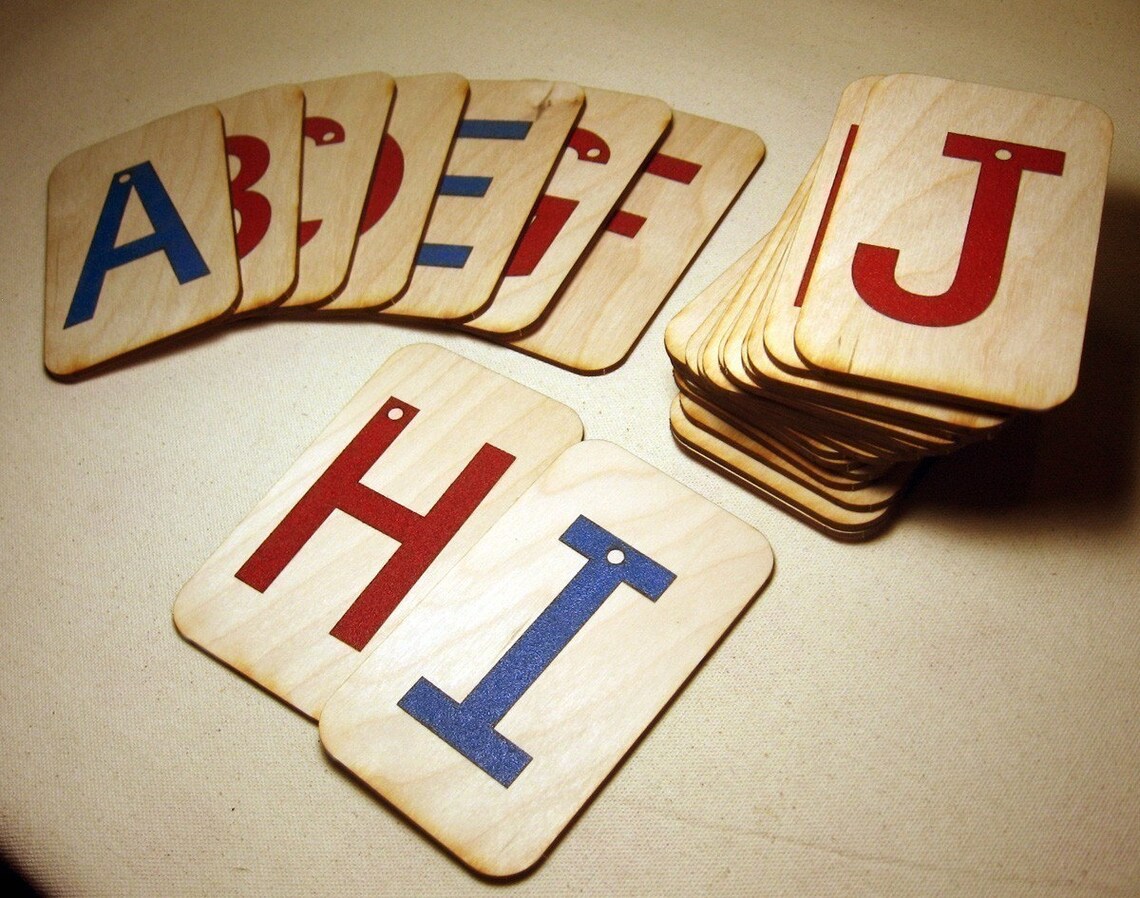 3x5-sandpaper Letters Uppercase Mounted on 3x5 Inch Birch Wood Boards ...