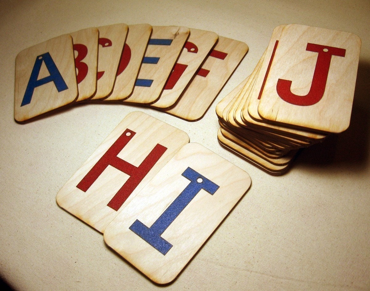 3x5-sandpaper Letters Uppercase Mounted on 3x5 Inch Birch Wood Boards ...