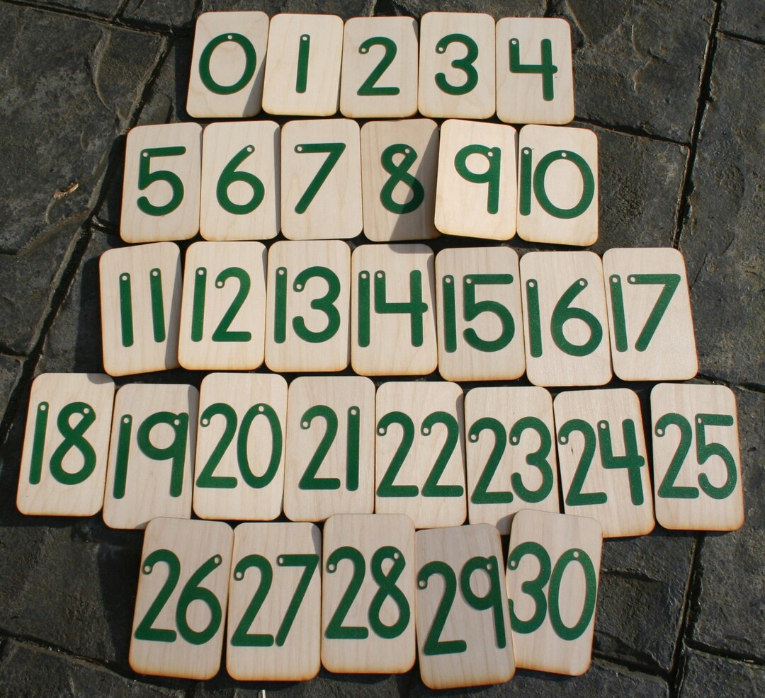 Sandpaper Numbers 0-30 Mounted on 3x5 Inch Birch Wood Boards ...