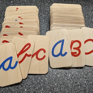 Mini Uppercase Cursive and Mini Lowercase Cursive Sandpaper Letters Set ...