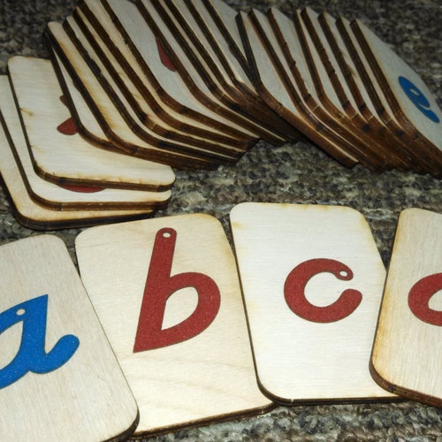 Wooden Alphabet Flash Cards set of Lowercase Letters on | Etsy