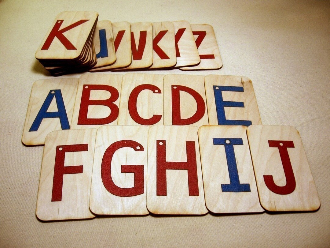 3x5-sandpaper Letters Uppercase Mounted on 3x5 Inch Birch Wood Boards ...