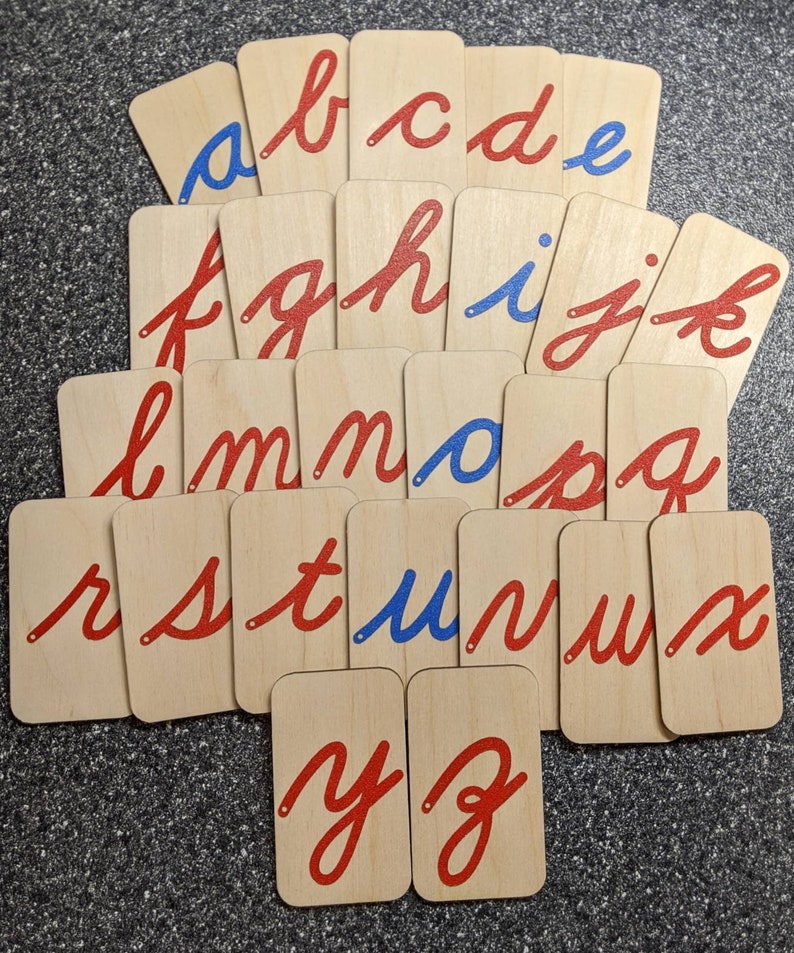 Mini Uppercase Cursive and Mini Lowercase Cursive Sandpaper | Etsy