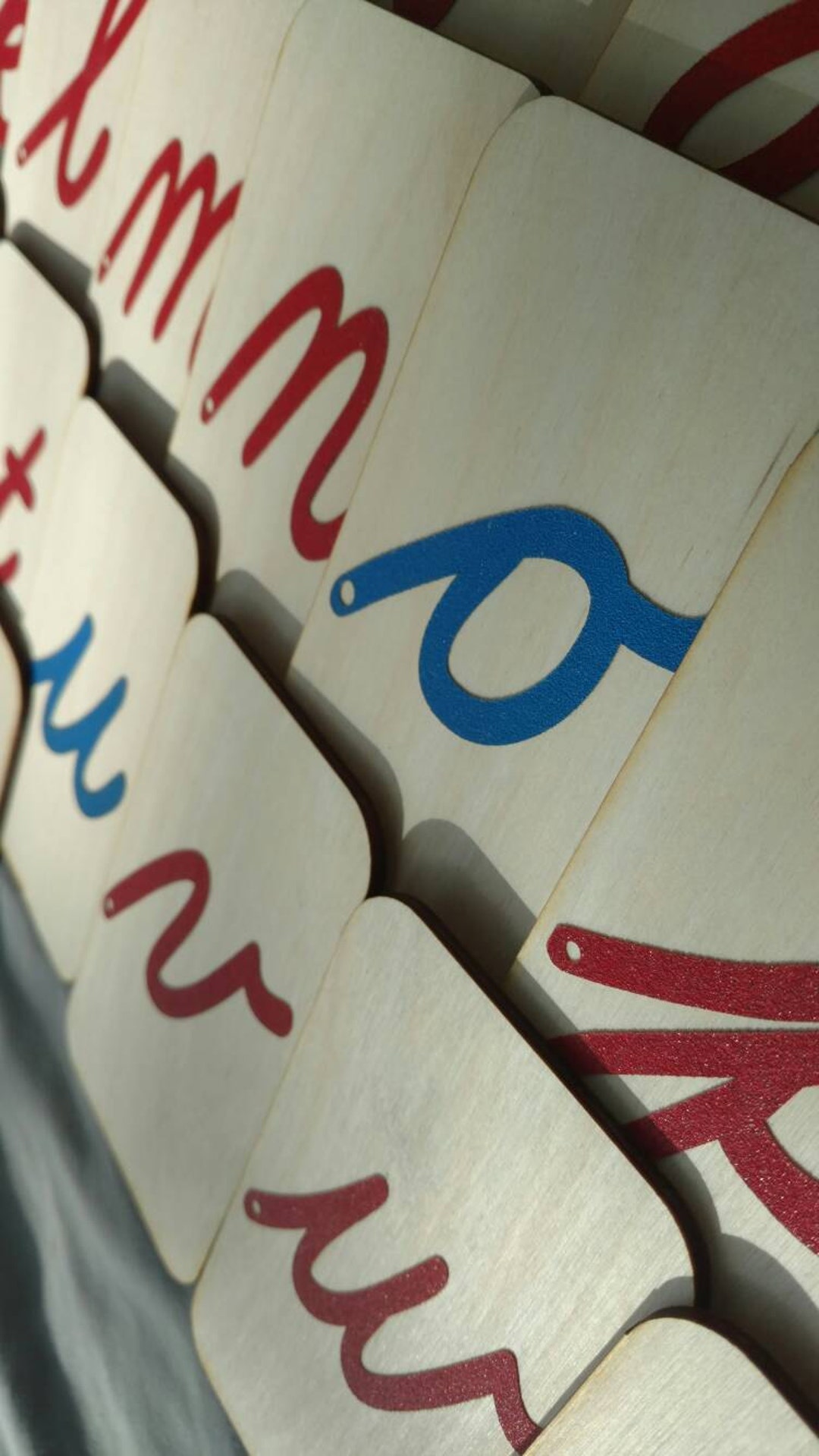 Lowercase Cursive Sandpaper Letters on 3x5 Inch Birch Wood Boards ...