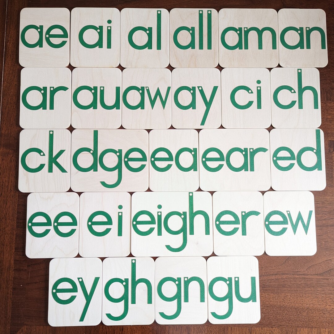 58 Sandpaper Letter Blends Set, Montessori, Teaching Supplies ...