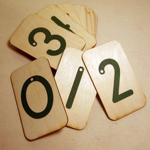 Sandpaper Numbers 0-10 Mounted on 3"x5" Birch Wood, Montessori ...