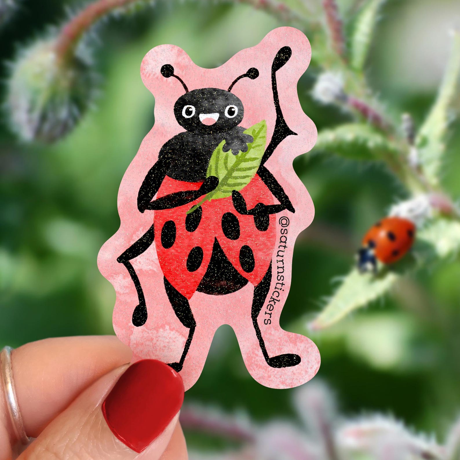 Cute Bugs • Glitter Vinyl Sticker Set • Moth Lanturn • Knitting Bee ...