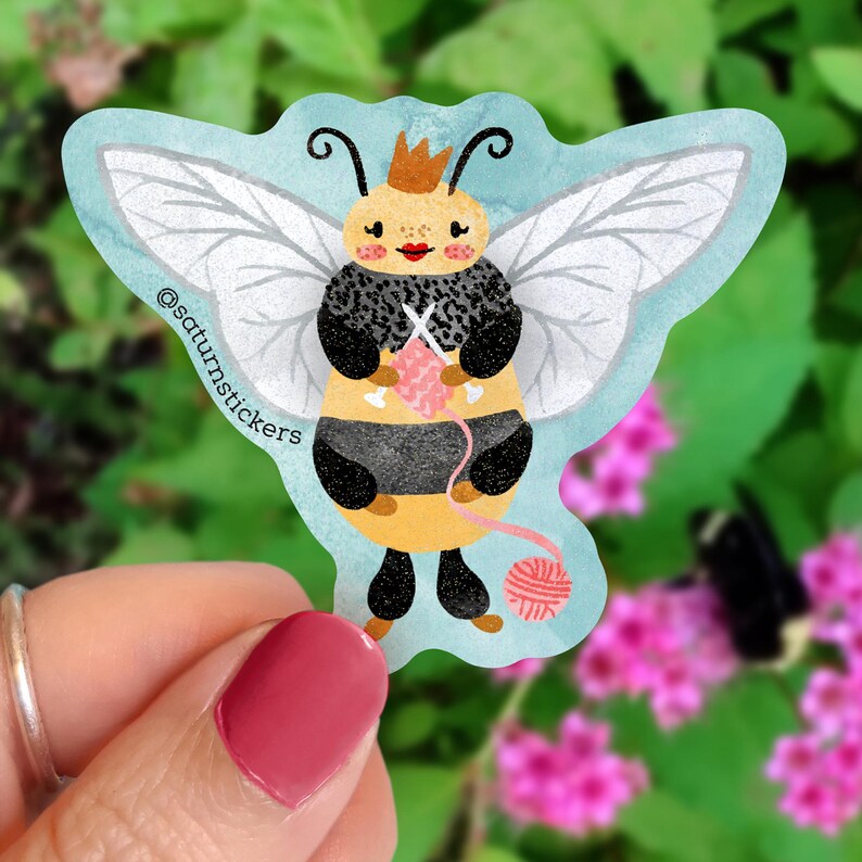 Cute Bugs • Glitter Vinyl Sticker Set • Moth Lanturn • Knitting Bee ...