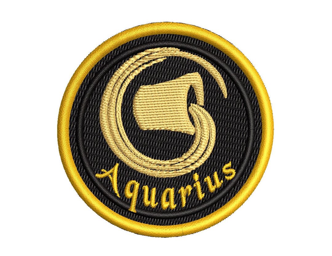 Astrological Sign - Aquarius Patch - Iron-on / Velcro 2.5" Round - Etsy