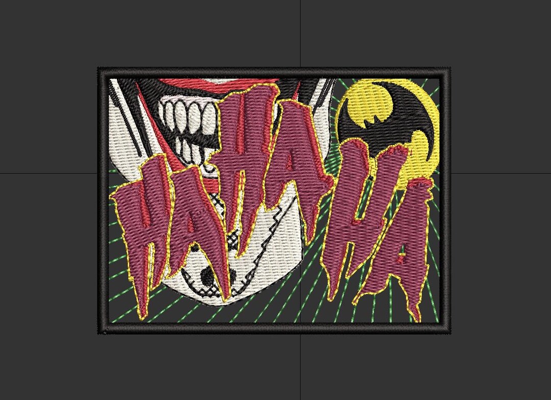 Joker - Bat Signal Burst - HAHA Fan Patch - Iron-on / Velcro 3.5"x2.6 ...