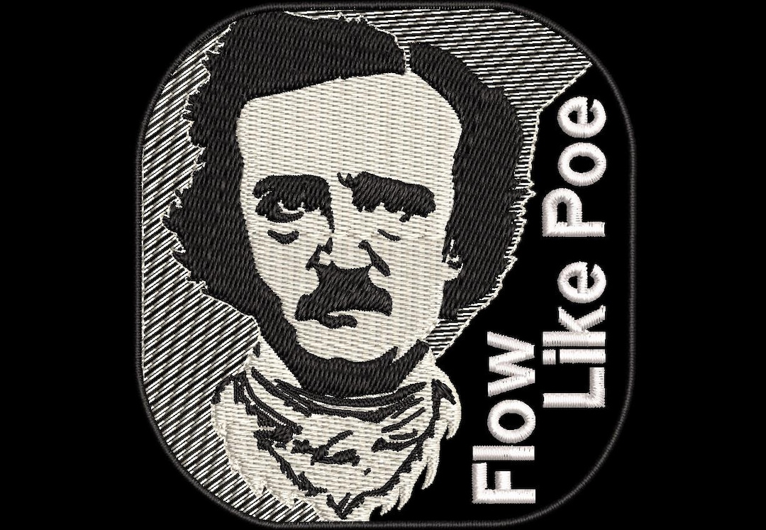 Edger Allen Poe - Flow Like Poe - Iron-on / Velcro 3.0"x3.1" - Etsy