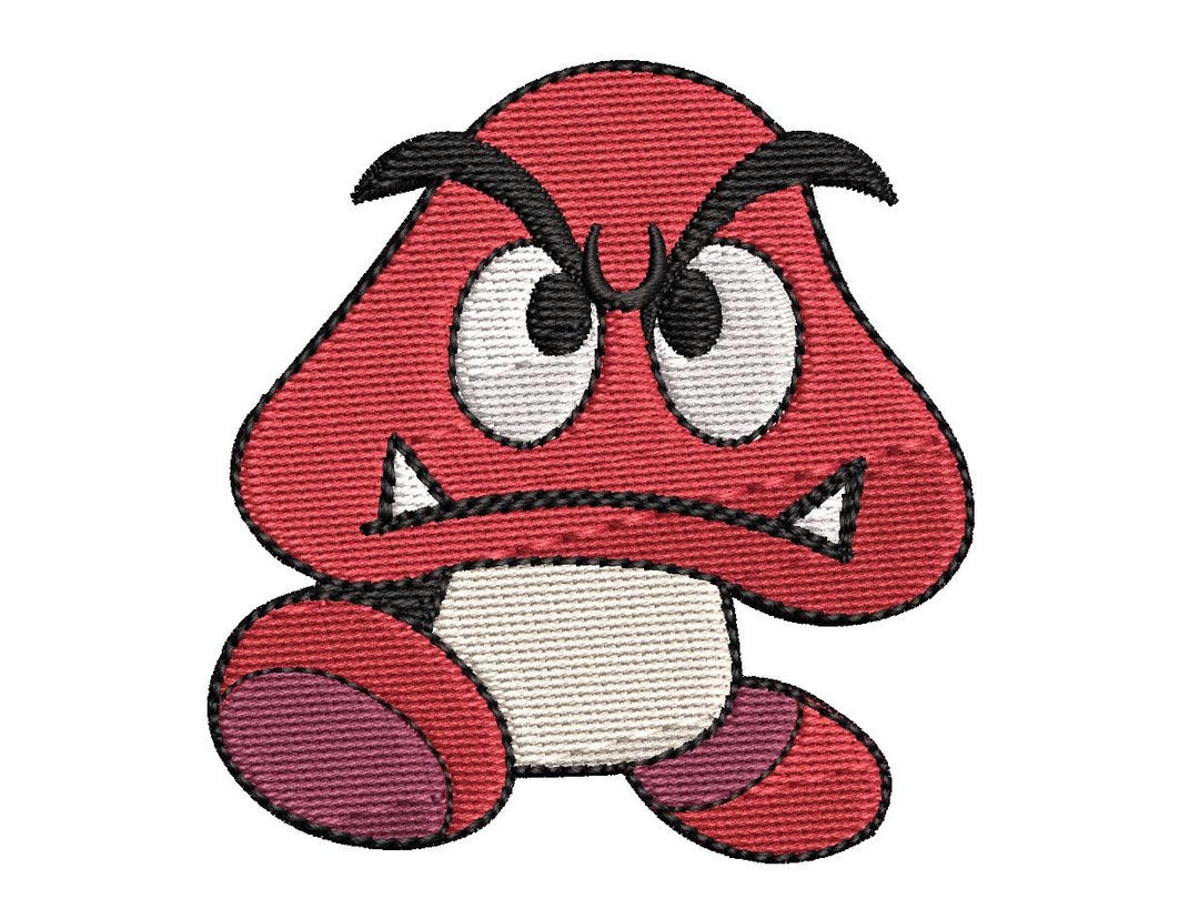 Super Mario Bros RED Goomba Fan Patch - Iron-on / Velcro (3 Sizes ...