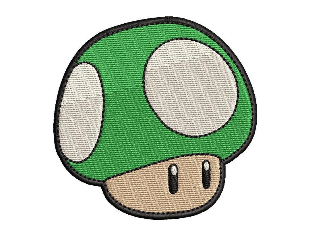 Super Mario Bros 1UP Mushroom Fan Patch - Iron-on / Velcro (3 Sizes) - Etsy