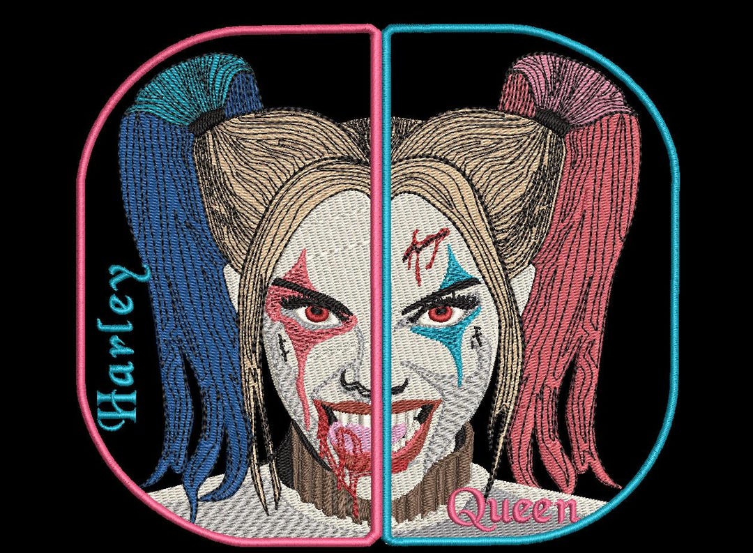 Harley Quinn Vampire Left, Right Fan Patch - Iron-on / Velcro 3.0"x4.0 ...