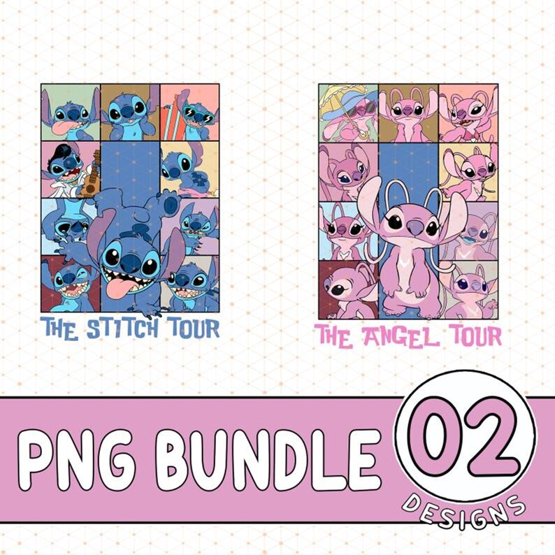 Disneyland Stitch Angel Couple Png, the Stitch Tour Png, the Angel Tour ...