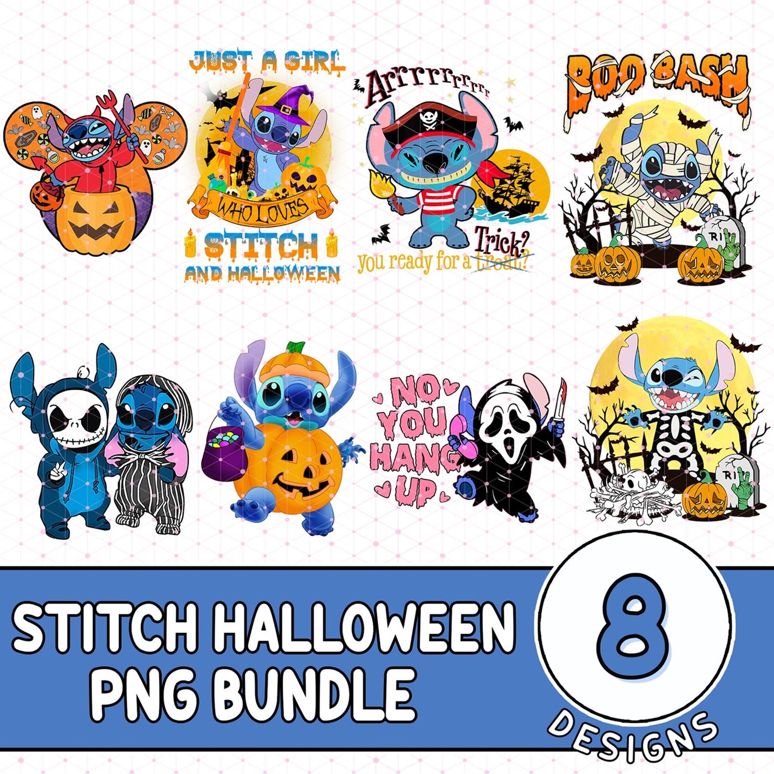 Stitch Halloween Costume PNG, Stitch Horror Characters PNG, Scary Cute ...