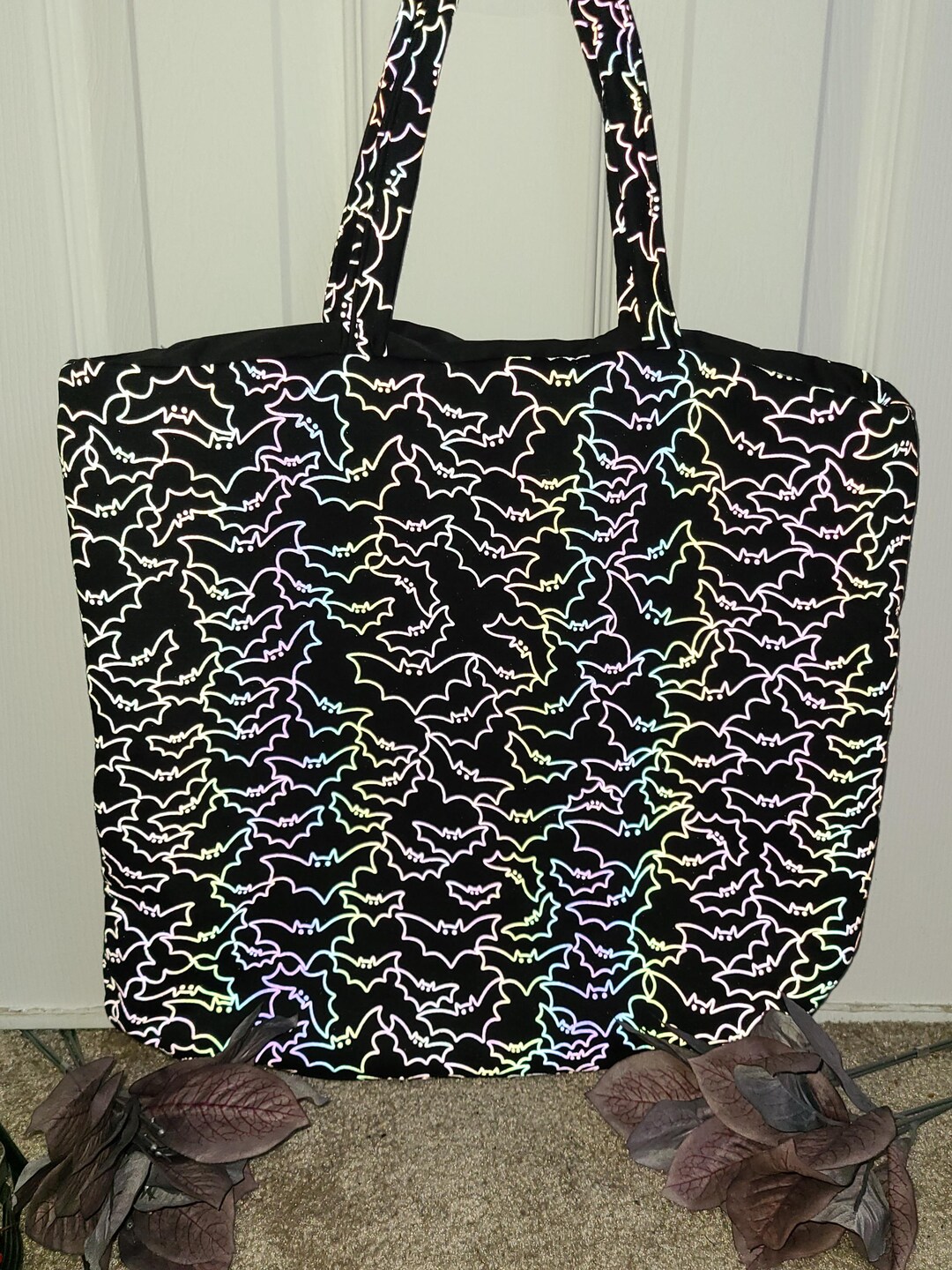 Reflective Bat Spooky Everyday Halloween Gothic Tote Bag - Etsy