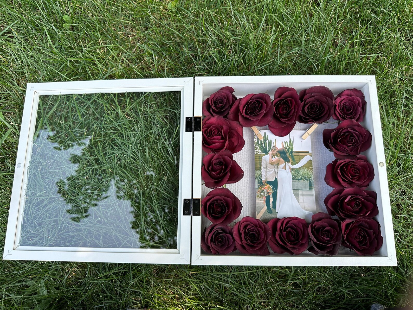 Preserved Rose Shadowbox, Photo Frame, Wedding Anniversary Gift - Etsy