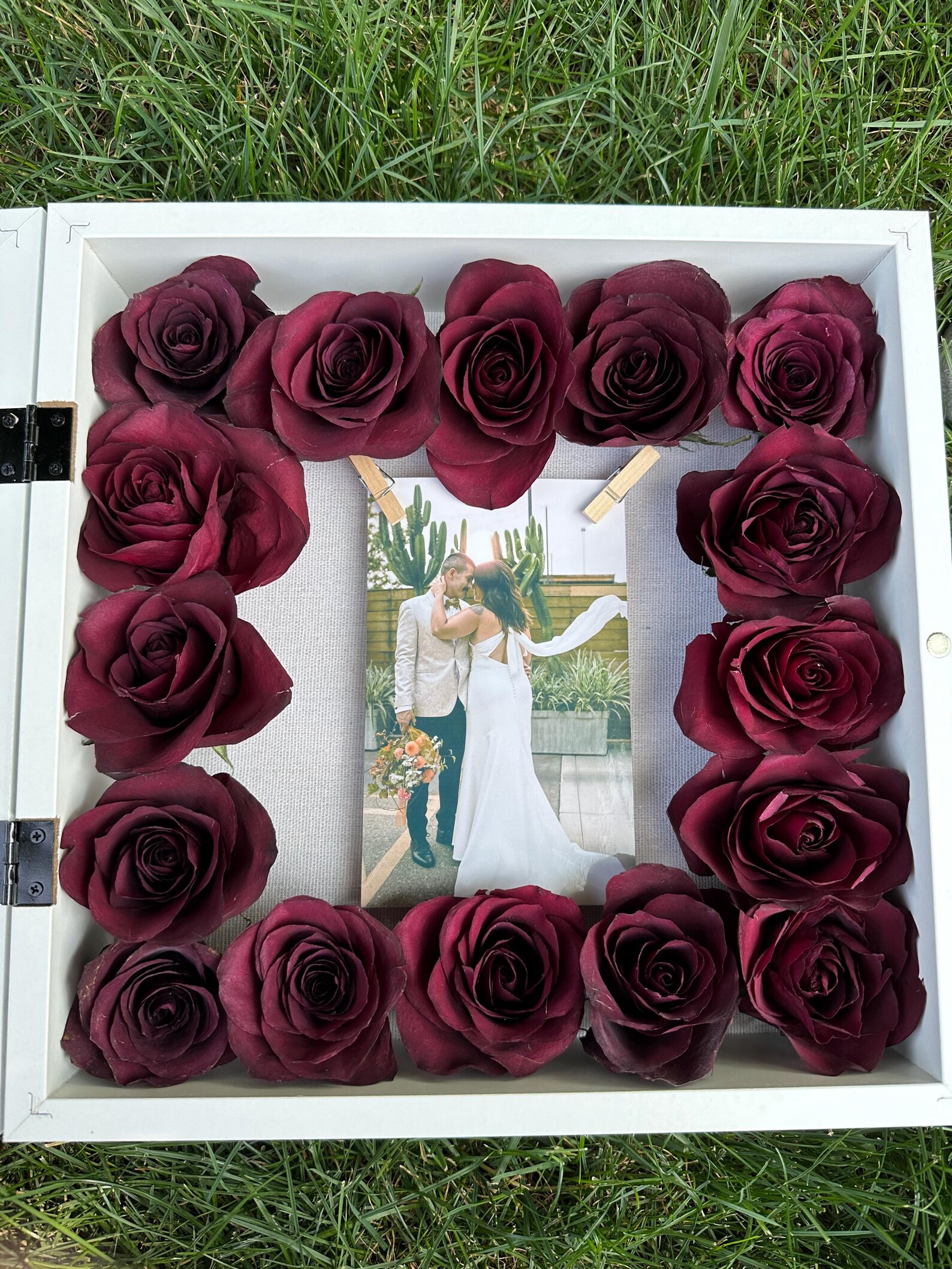 Preserved Rose Shadowbox, Photo Frame, Wedding Anniversary Gift - Etsy
