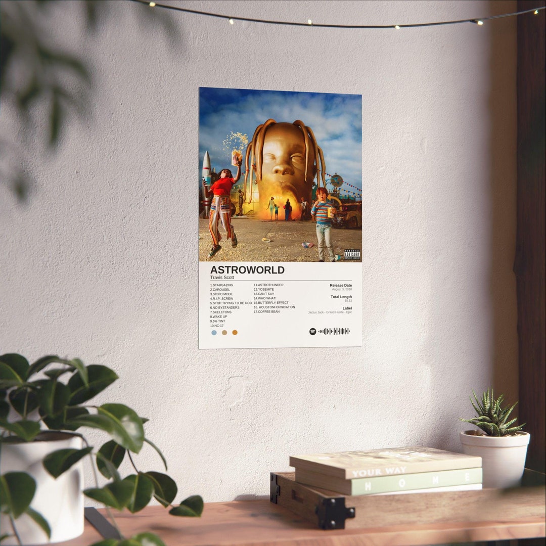 ASTROWORLD Travis Scott Album Poster Wall Art Print, Hip Hop Decor, Music Lover Gift - Etsy