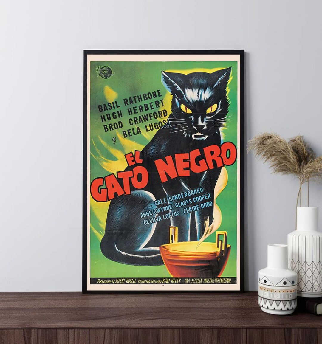 El Gato Negro,trendy Prints for Spanish Cinema Fans, Vintage Wall Art ...