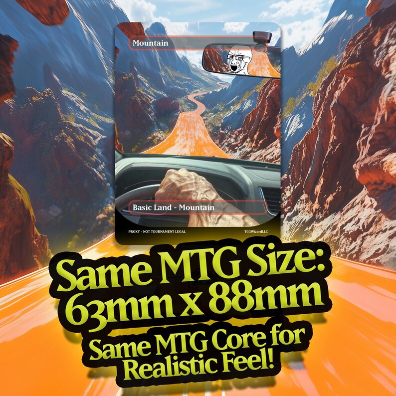 1x MTG Racing Drift Meme Wojak Basic Mountain | Wojak Meme Basic Land Proxies | Premium MTG ...