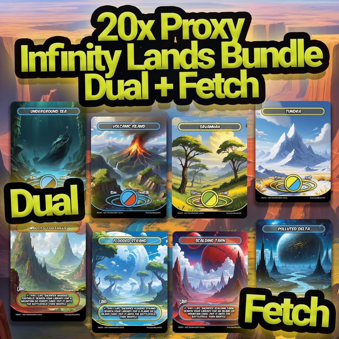 20x Proxy TCG Infinity Lands Proxy Bundle | Infinity Style Dual and Fetch Land Proxies | Premium ...