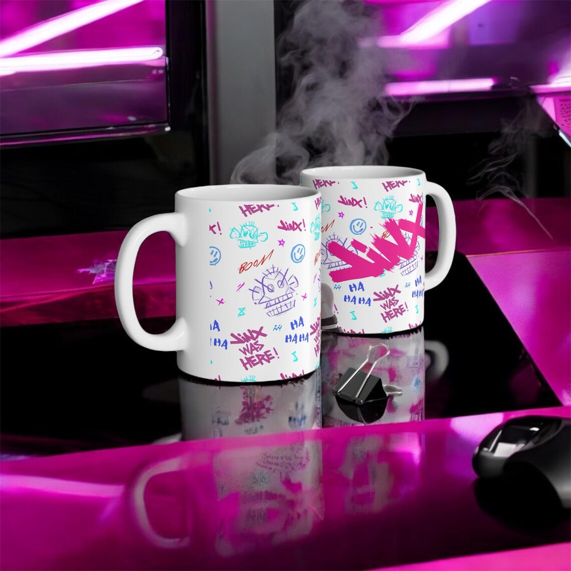 League of Legends Jinx White Ceramic Mug, Gamer Gift, Video Game Coffee ...