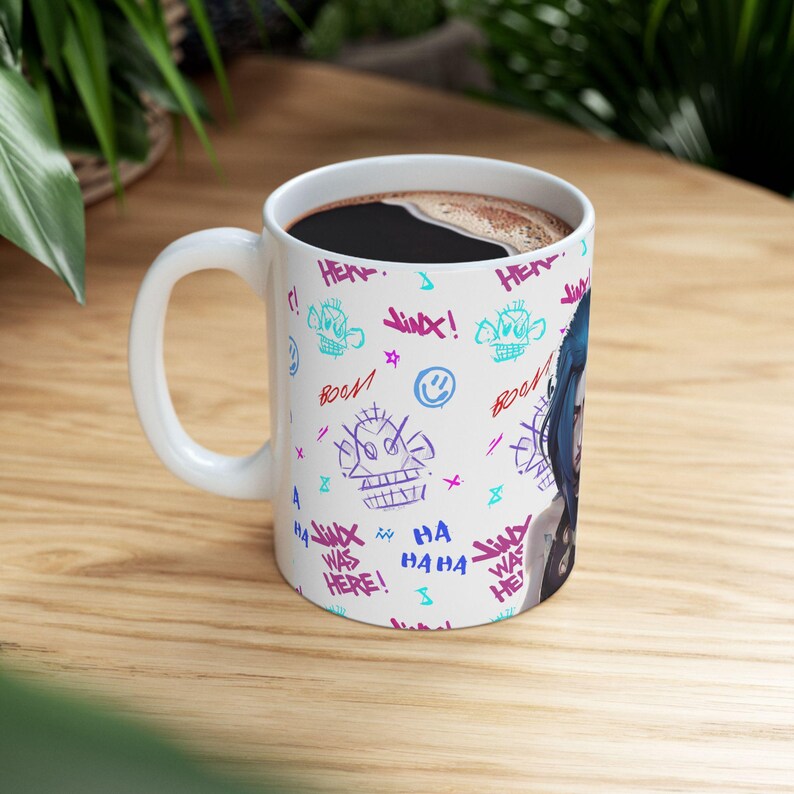 League of Legends Jinx White Ceramic Mug, Gamer Gift, Video Game Coffee ...