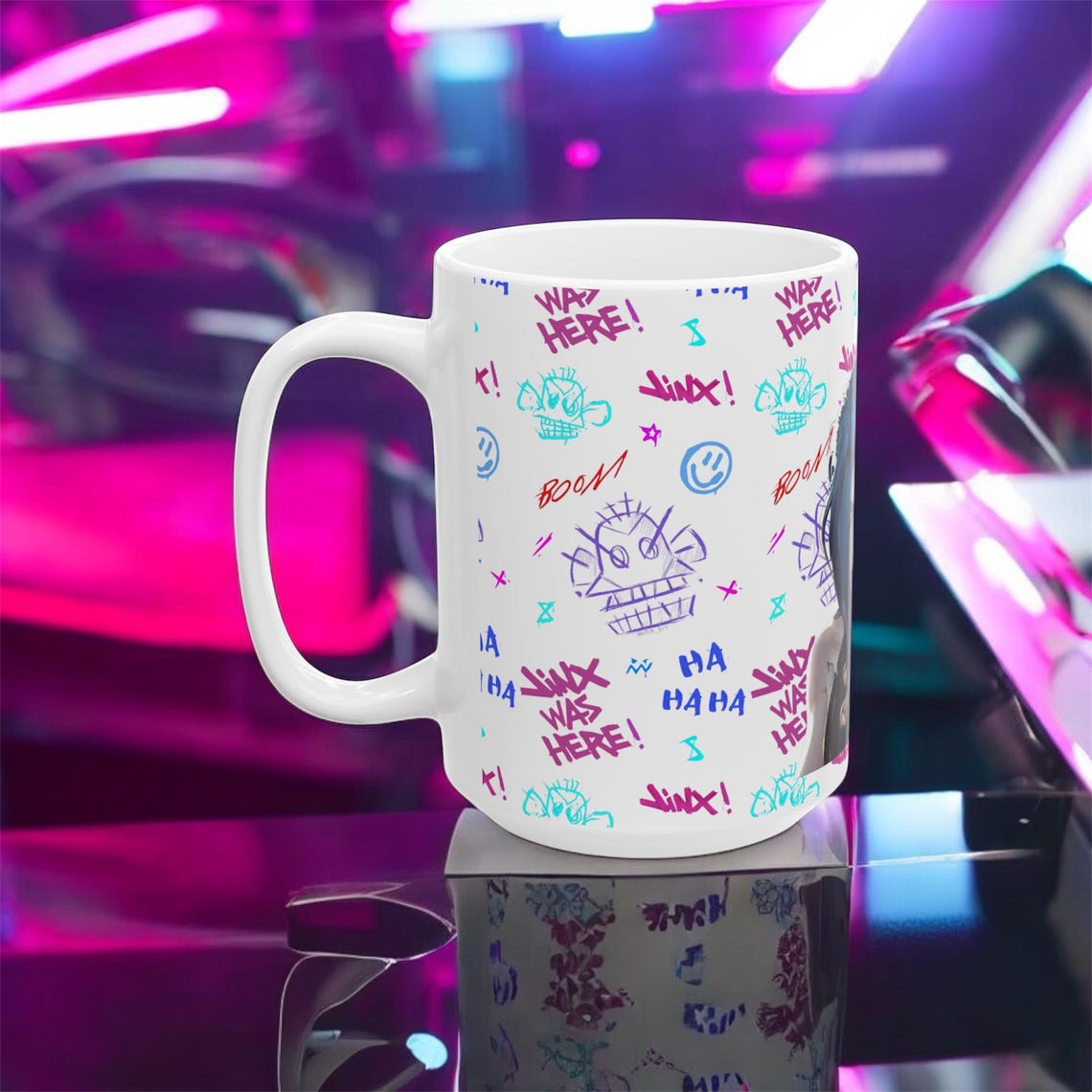 League of Legends Jinx White Ceramic Mug, Gamer Gift, Video Game Coffee ...