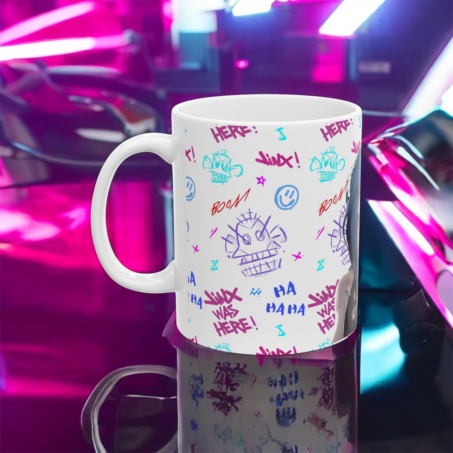 League of Legends Jinx White Ceramic Mug, Gamer Gift, Video Game Coffee ...