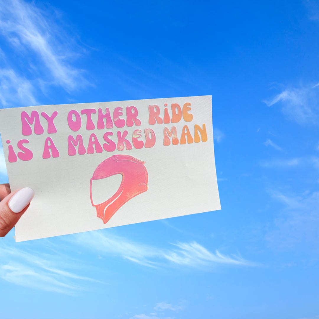 My Other Ride is a Masked Man Car Decal, Bumper Sticker, Bookish Car ...