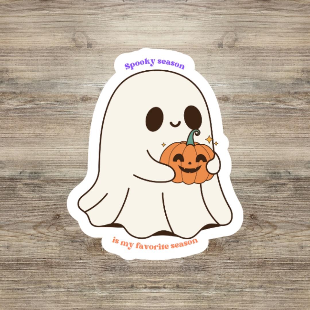 Cute Ghost Halloween Sticker Spooky Season is My Favorite Season. for ...
