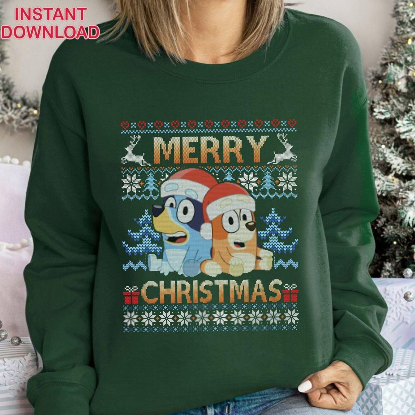 Bluey Ugly Christmas Png Bluey Christmas Png Files Bluey Mum Dad ...