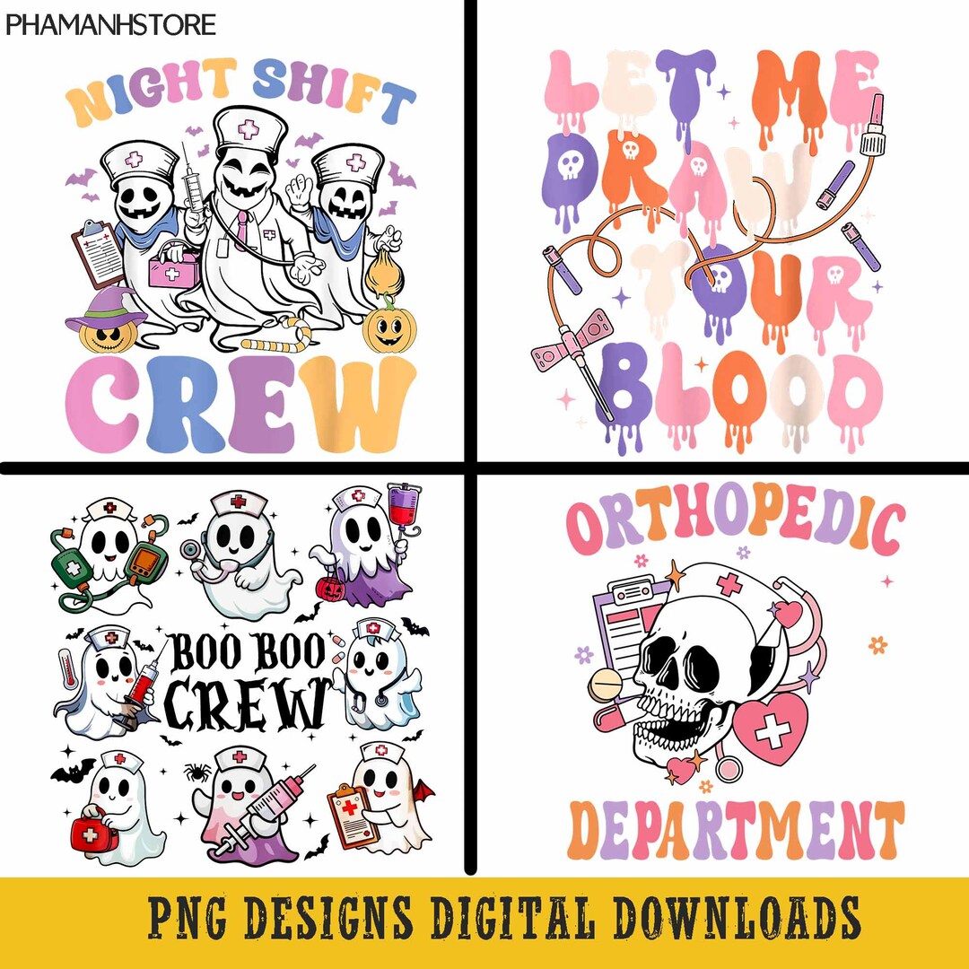 4 PNG Halloween Nurse, Night Shift Crew Png, Boo Boo Crew Png, Let Me ...