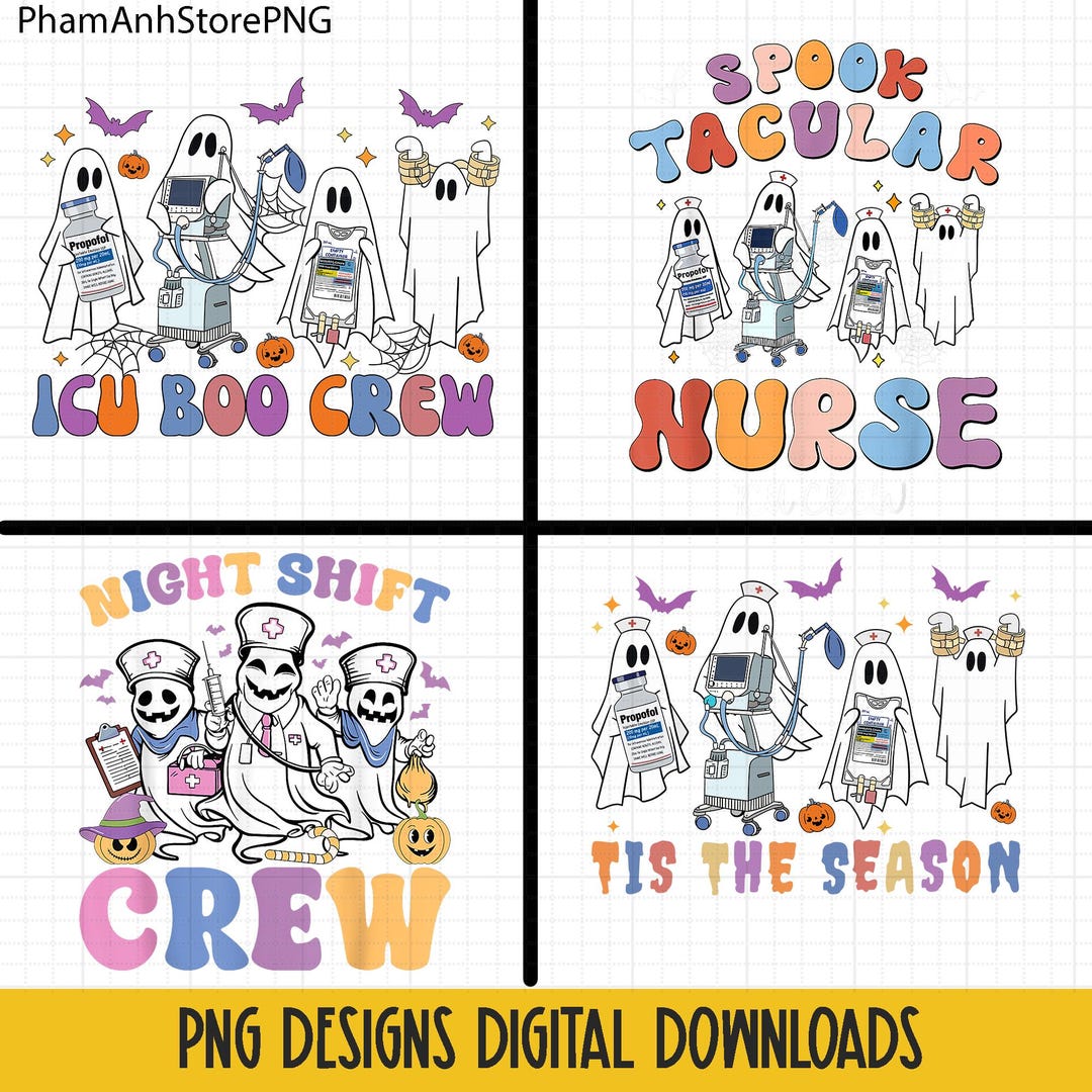 Spooktacular Nurse ICU Boo Crew Png, Funny NICU PICU Nurse Tech Png ...