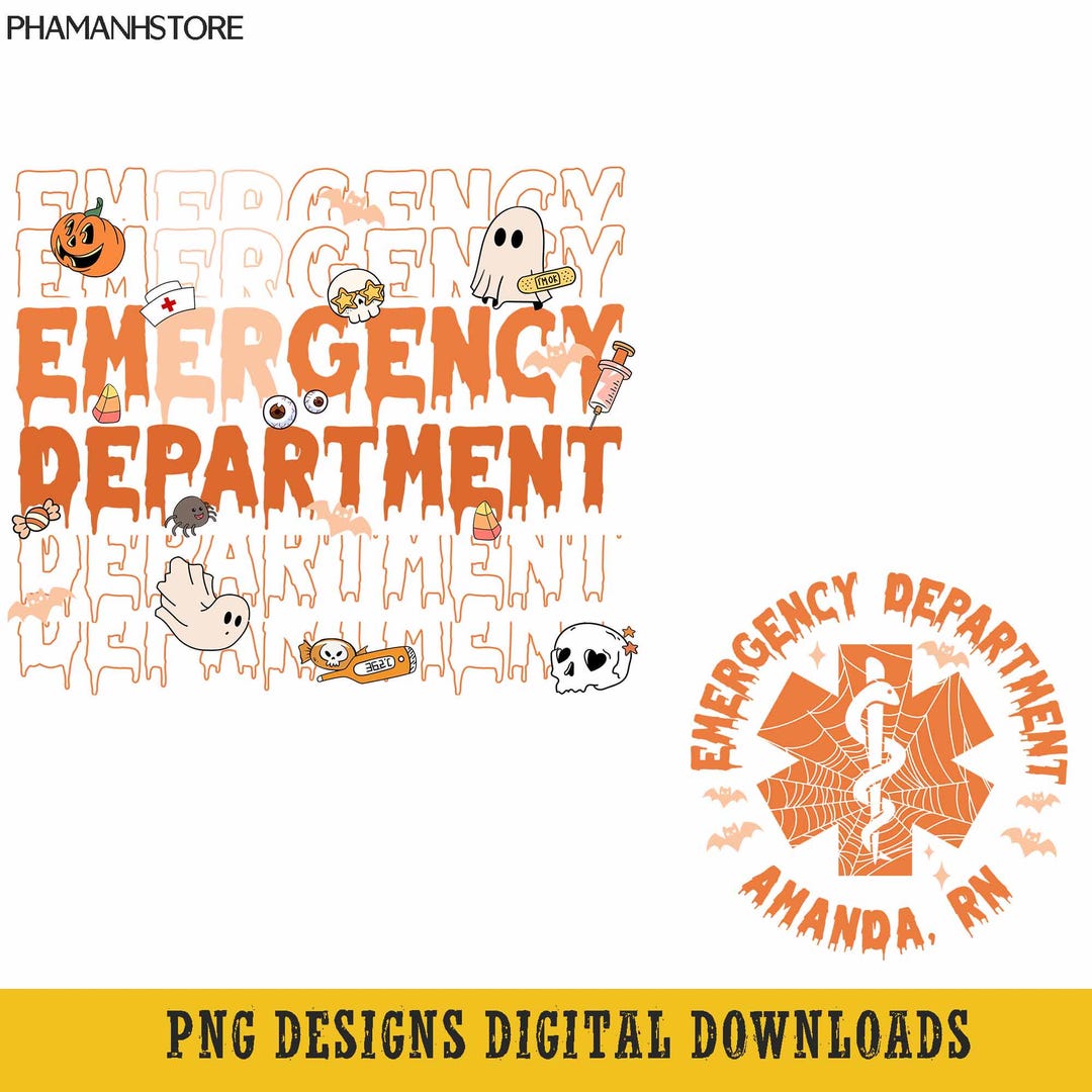 Personalized Name Emergency Department Halloween Png, Custom Halloween ...