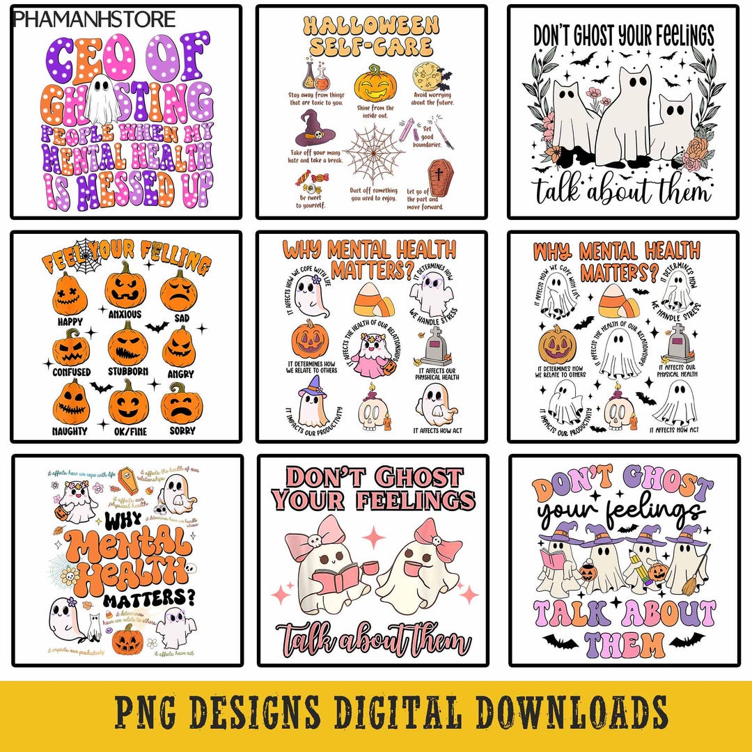 Bundle Mental Health Halloween Png, 9 PNG Why Mental Health Matters ...