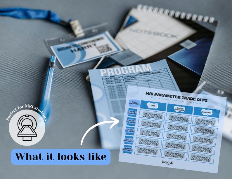 MRI Parameter Guide: Scan Tradeoffs Cheat Sheet (digital Download) - Etsy