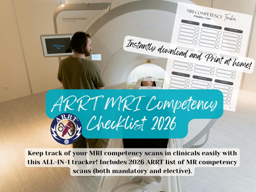 MRI ARRT Clinical Competency Checklist for Students (instant Download ...