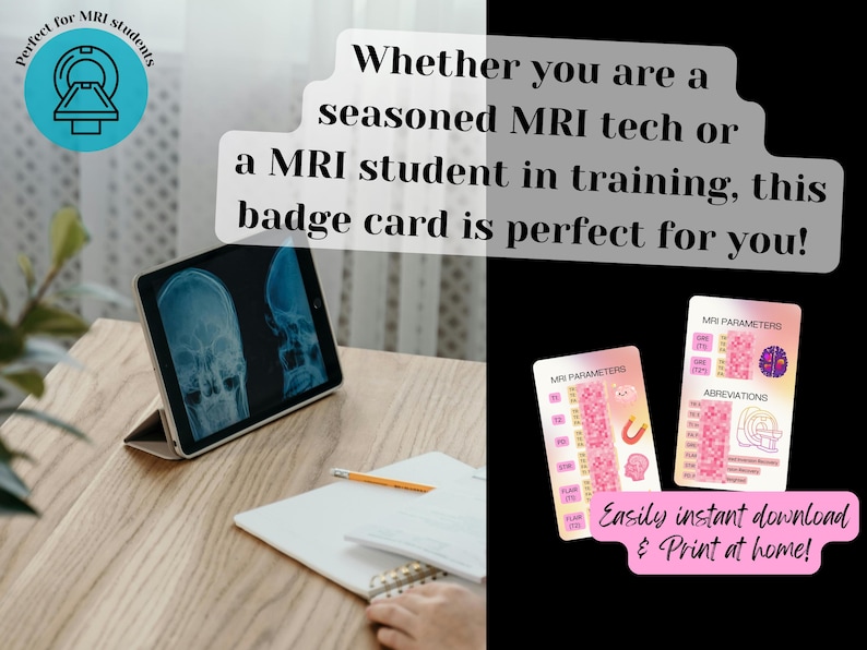 MRI Parameter Badge Buddy: Radiology Cheat Sheet (digital Download ...