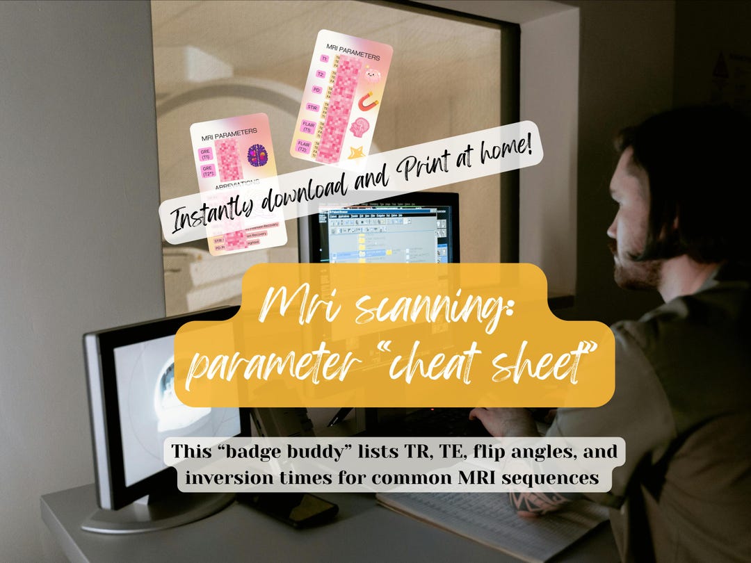 MRI Parameter Badge Buddy: Radiology Cheat Sheet (digital Download ...