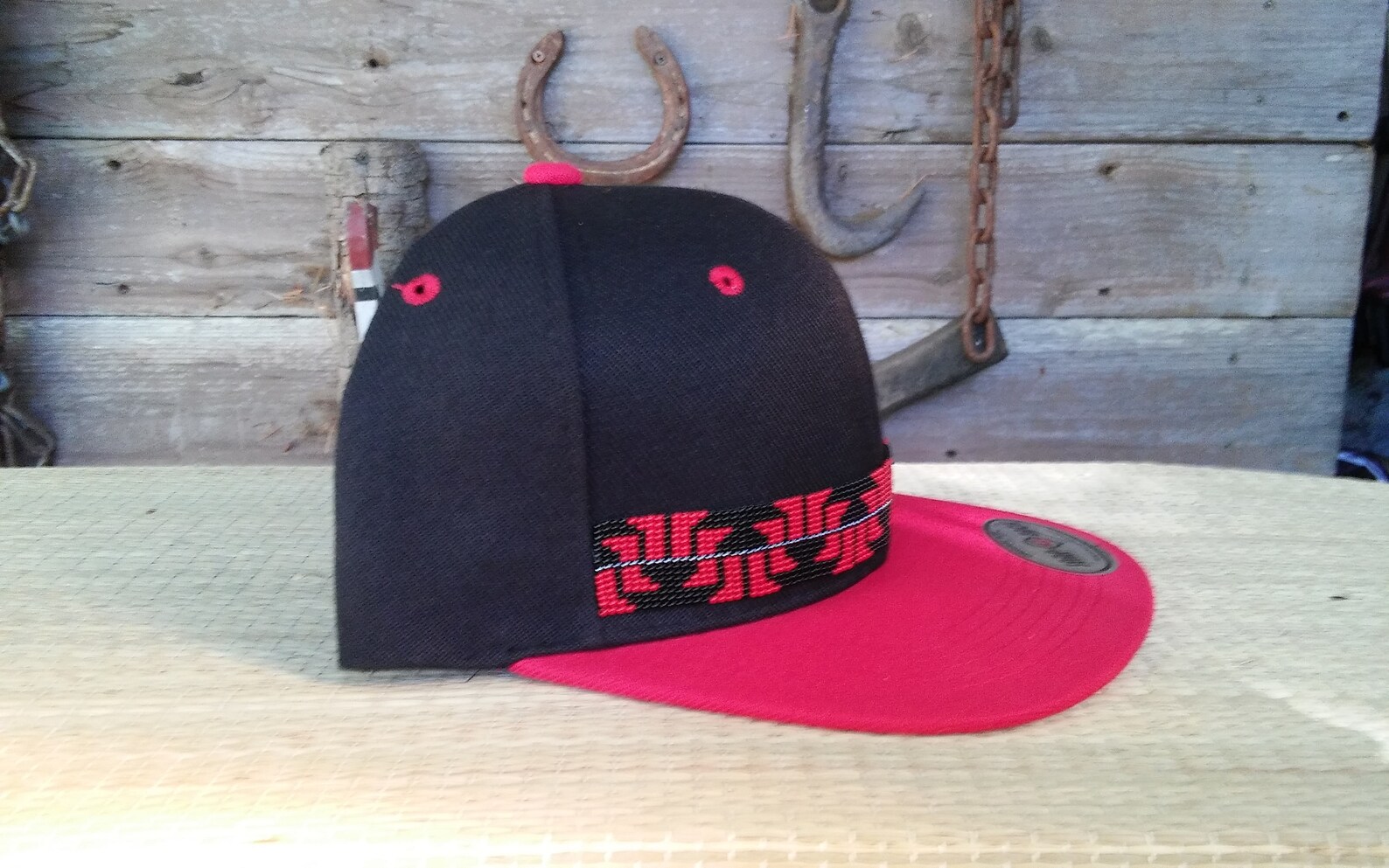 Native Beaded Baseball Cap. Hat Flat bill.Frog Foot. Basker | Etsy