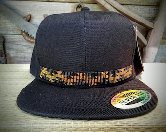 Native Beaded Baseball Cap. Hat Flat Bill.frog Foot. Basker Weave ...