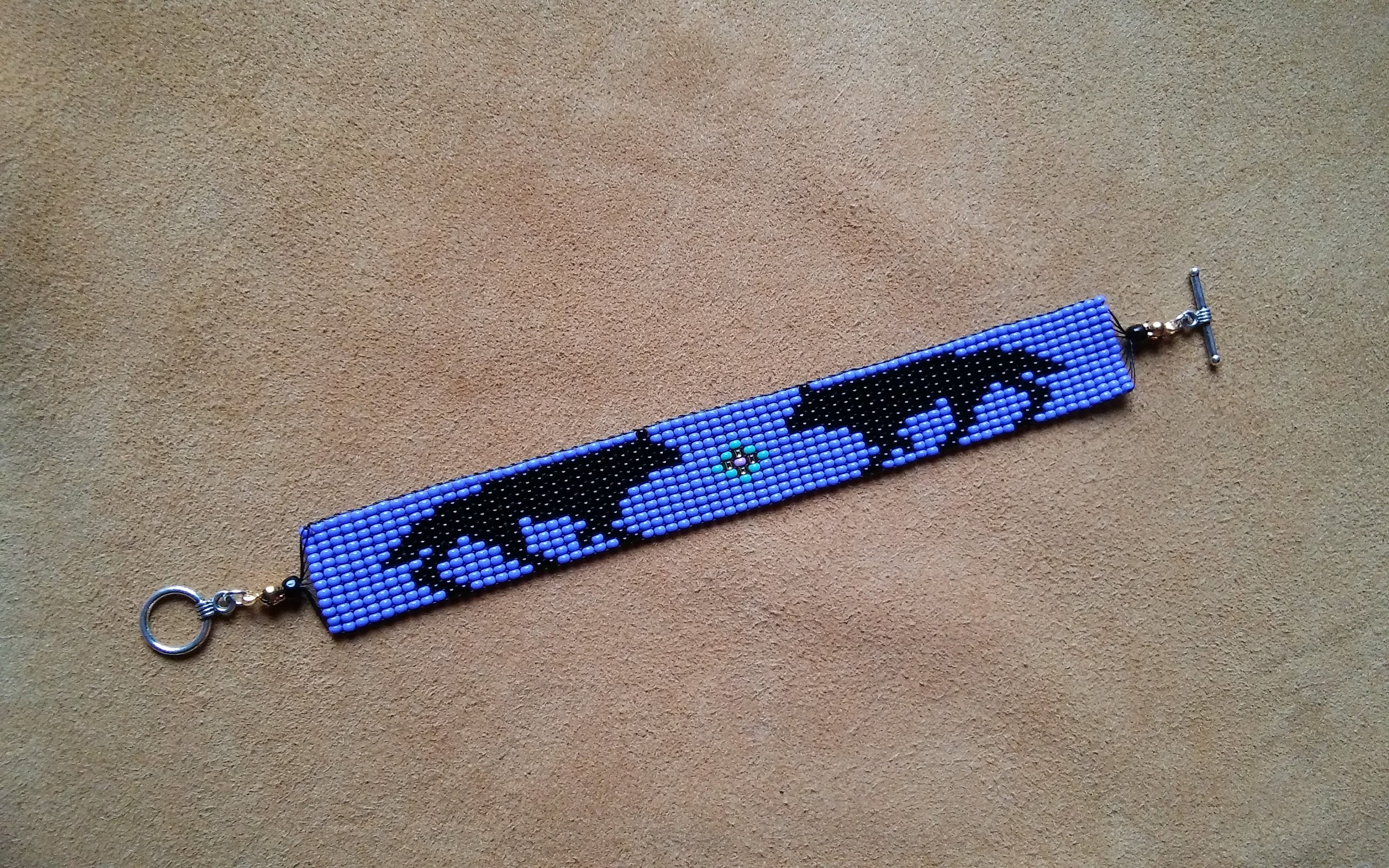 Midnight Magic Wolf. Loom Beaded Bracelet. - Etsy